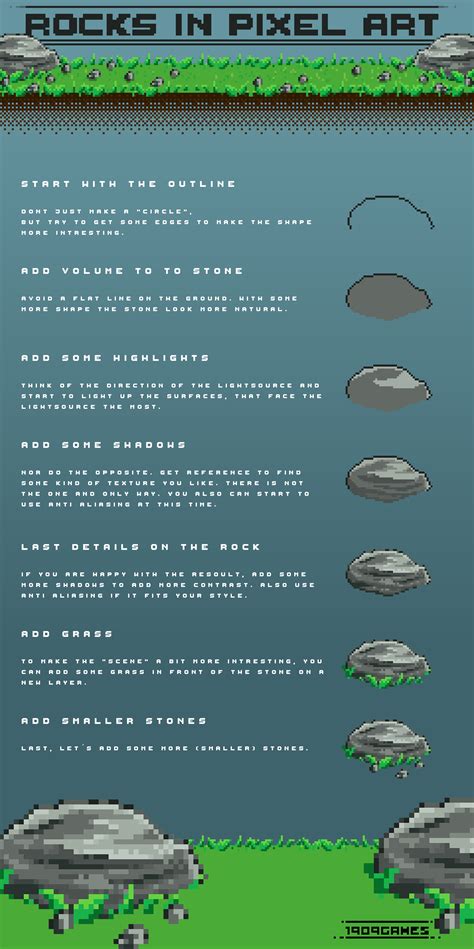 How To Create Pixel Art Stones Rocks