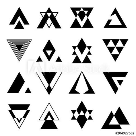 Black And White Geometric Shapes Set