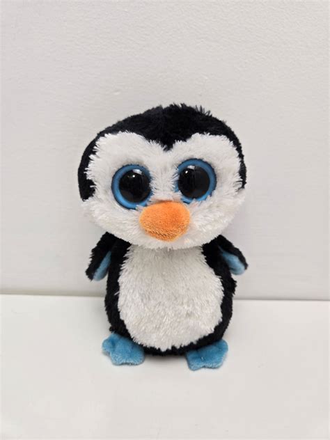 Ty Beanie Boo Waddles” The Penguin Solid Eyes No Hang Tag 6 Inch