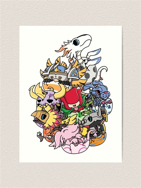Original Mega Digimon Chibi Eggs Art Print For Sale By Animedesigns12