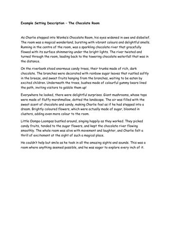 Example Setting Description Charlie And The Chocolate Factory Teaching Resources