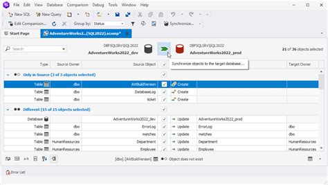 Configure The Automatic Delivery Of A Schema Comparison Report Via Email