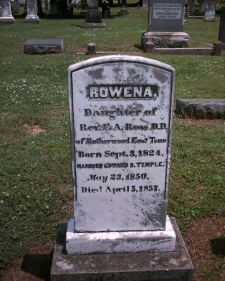 Rowena Ross Temple 1824 1857 Find A Grave Memorial