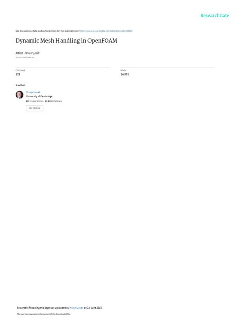 dynamic mesh handling in openfoam pdf fluid dynamics finite