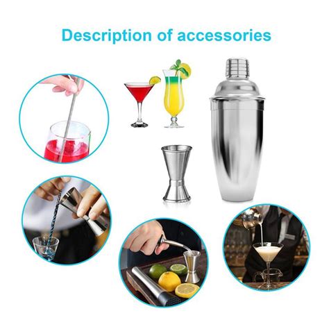 4pcs Cocktail Shaker Set Stainless Steel Bartender Vicedeal