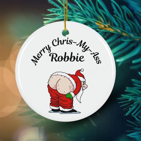 Funny Santa Christmas Ornament Rude Bespoke Bauble Custom Xmas T
