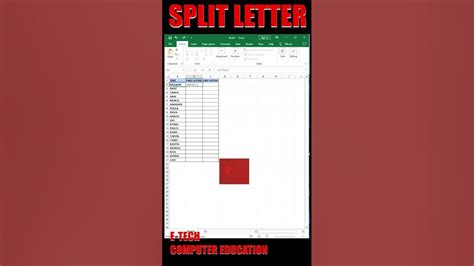 Split Letter From Text And Name Youtubeshorts Shortsvideo Excelhacks Excel Feedshorts