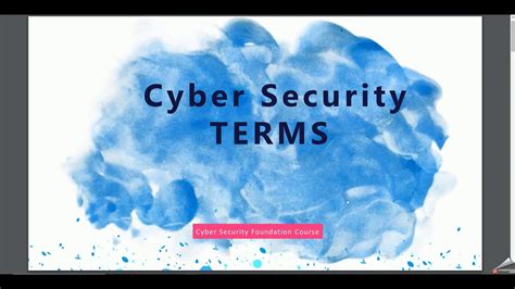 Cyber Security Introduction 3 Cyber Security Terms YouTube