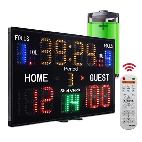 Buy Battery Powered Electronic Basketball Scoreboard With Clock 12 14