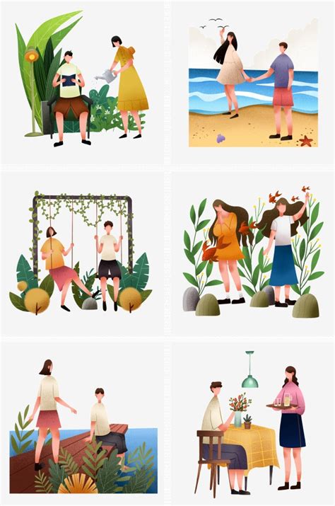 Verano Pareja Planta Colección Png Verano De Verano Png Y Psd Para