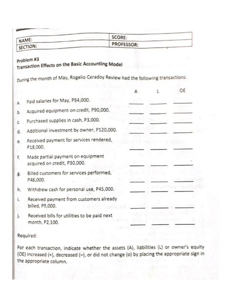 Assignment Basic Accounting Equation Pdf