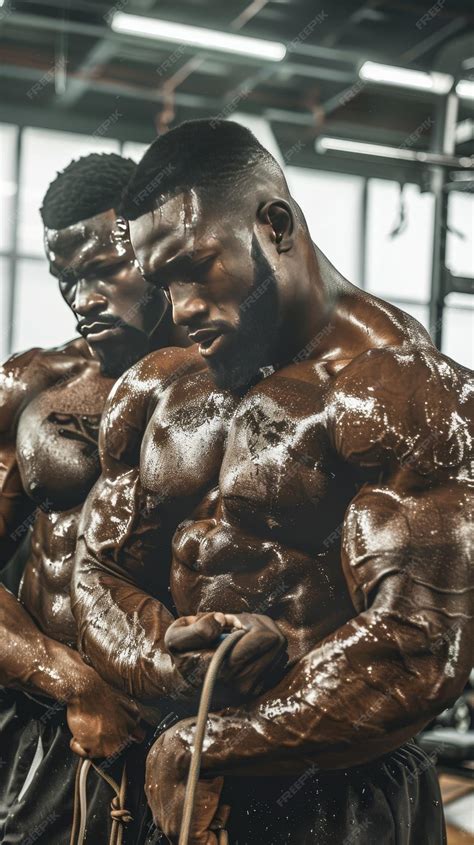 Premium Photo African American Bodybuilder Posing With Arms Crossed