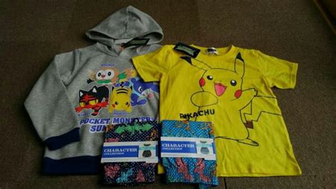 激安 ポケモン パーカー And Tシャツ And トランクス セット サン And ムーン 120 ニャビー アシマリ モクロー ピカチュウ セット