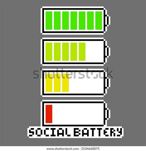 Social Battery Pixel Art Illustration Stock Vector Royalty Free