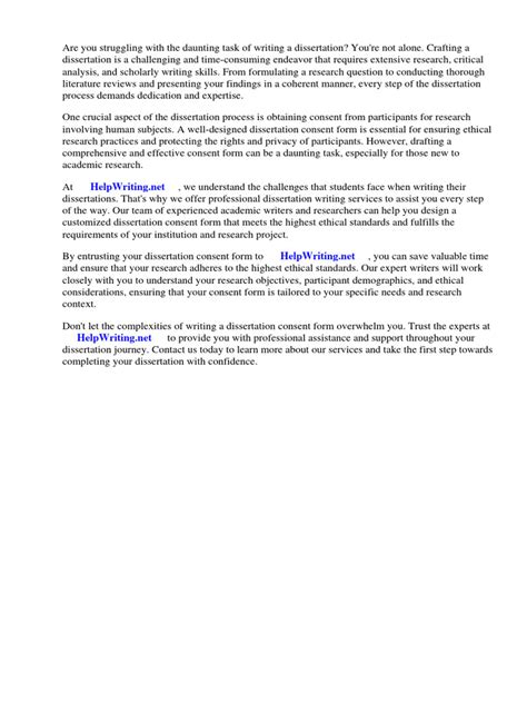 Sample Dissertation Consent Form Pdf Informed Consent