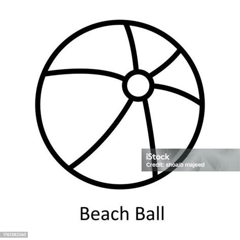 비치 볼 벡터 개요 디자인 일러스트레이션입니다 흰색 배경의 기호 Eps 10 파일 공기 주입에 대한 스톡 벡터 아트 및 기타 이미지 공기 주입 노랑 모양 Istock