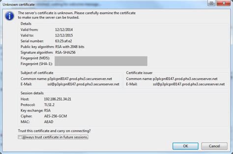 filezilla errors the server s certificate is unknown and econnrefused
