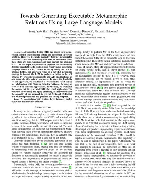 Towards Generating Executable Metamorphic Relations Using Large