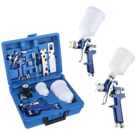 Hvlp H827 H2000 Professionelles Spritzpistolen Set Werkzeugkasten 2 Spritzpistolen Sets