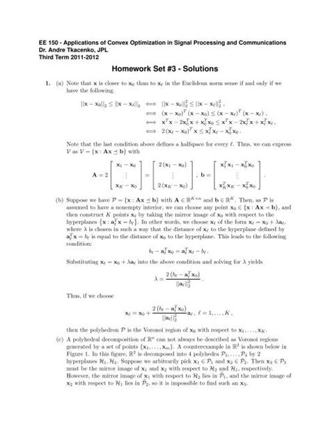 Homework Set 3 Solutions