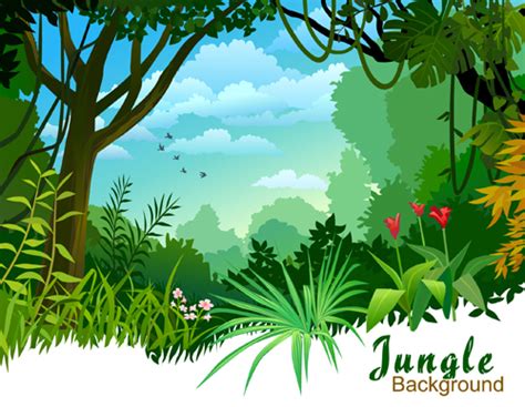 Jungle Elements Vector Plant Elements From Jungle Royalty Free Vector