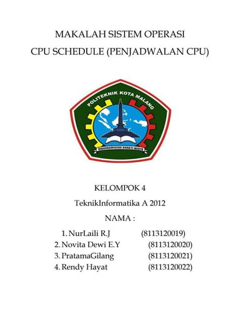 Materi Penjadwalan Cpu And Algoritma Penjadwalan Cpu Pptx