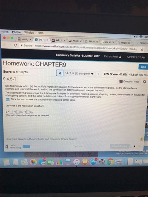Use Technology To Find A The Multiple Regression Chegg