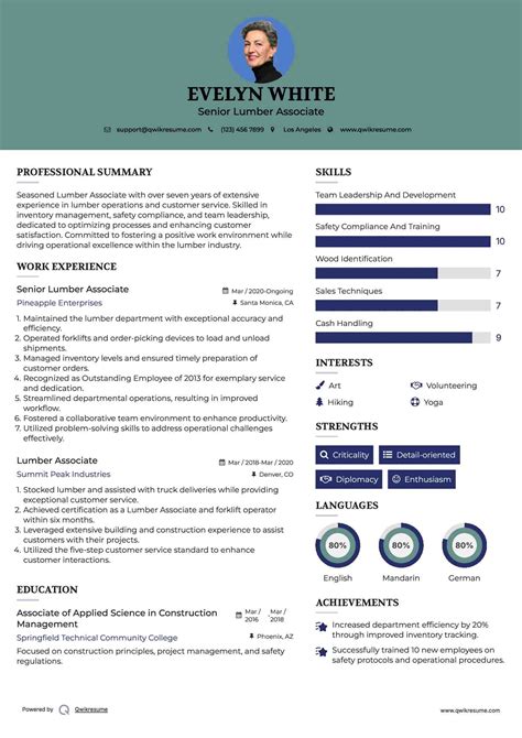 10 Lumber Associate Resume Samples And Templates For 2025