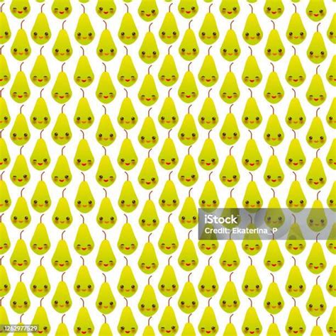 귀여운 가와이이 그린 배와 윙크 눈과 핑크 볼이 있는 매끄러운 패턴으로 계절의 흰색 배경 트렌드에 고립되어 있습니다 선물 랩 직물 배경 화면 식품 포장에 사용할 수 있습니다