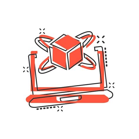 Premium Vector Computer Simulation Icon In Comic Style Vr Device Vector Cartoon Illustration