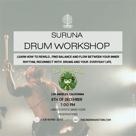 Suruna Drumming Workshop Guided By Nicolas Schipper Drummer From Heilung The Green Man Store