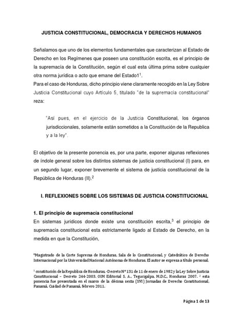 Justicia Constitucional Pdf Constitución Judicaturas