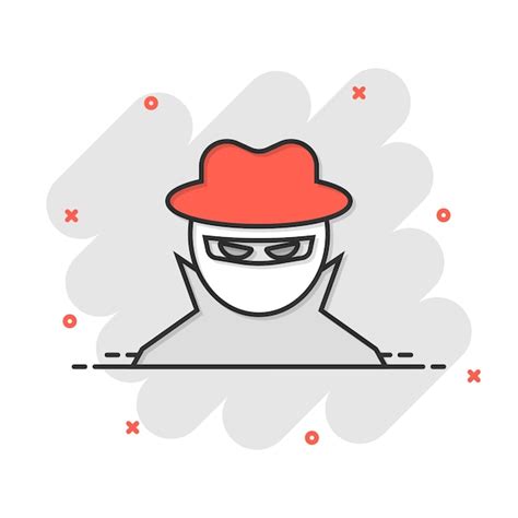 Premium Vector Fraud Hacker Icon In Comic Style Spy Cartoon Vector