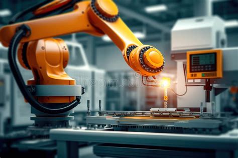 Smart Industrial Automation Advanced Robotic Arm In Modern Factory Created With Generative Ai