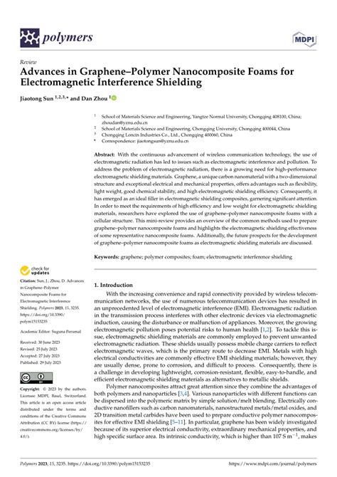 Pdf Advances In Graphenepolymer Nanocomposite Foams For