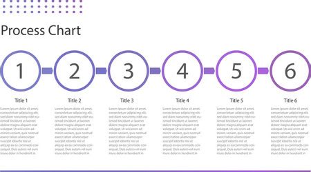 Process Chart Template With Six Steps Royalty Free Vector