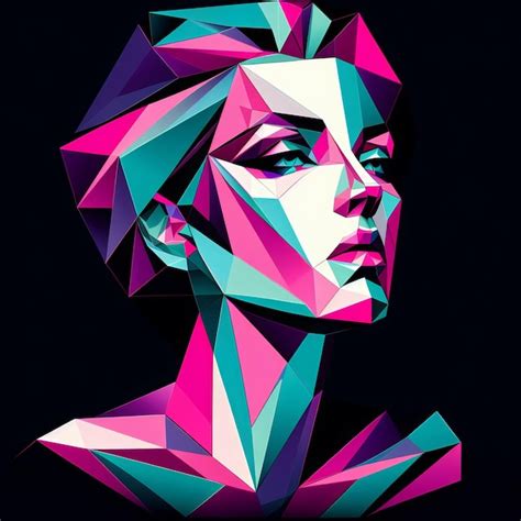 Premium Photo Abstract Geometric Woman Portrait