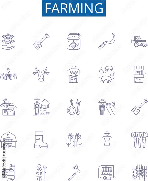 Farming Line Icons Signs Set Design Collection Of Cropping