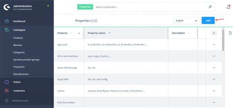 how to create property in shopware 6 catalogues properties