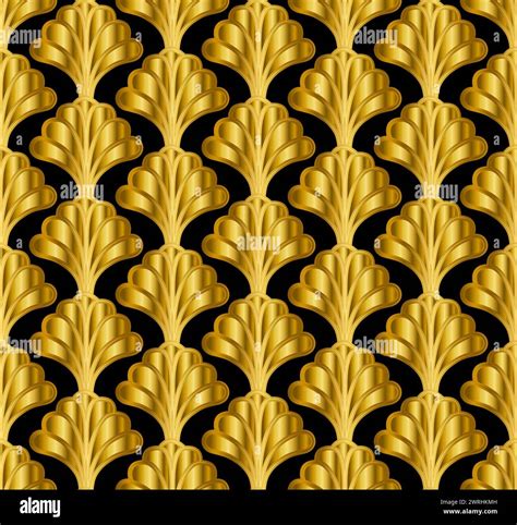 Gold Art Deco Great Gatsby Style Seamless Repeat Pattern Background