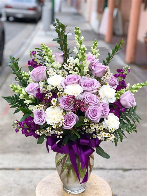 Purple White Rose Bouquet