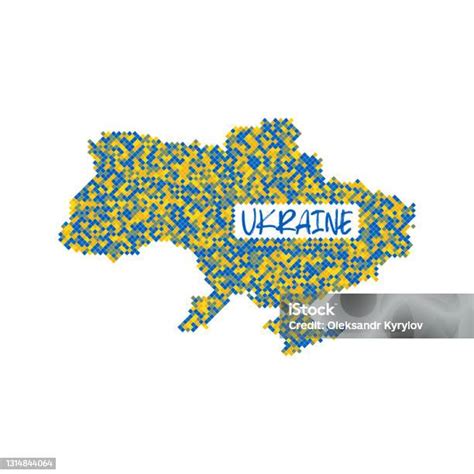 흰색 배경에 우크라이나의 픽셀 모자이크지도 웹 사이트 디자인 맵 로고 앱 Ui 여행 벡터 일러스트레이션 Eps10용입니다 국가 지도에 대한 스톡 벡터 아트 및 기타 이미지