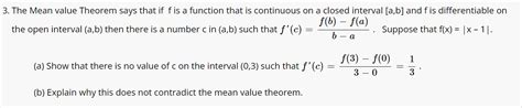 Solved The Mean Value Theorem Says That If F Is A Chegg