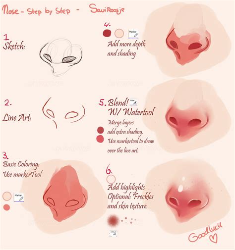 Step By Step Nose TUTORIAL By Saviroosje On DeviantArt