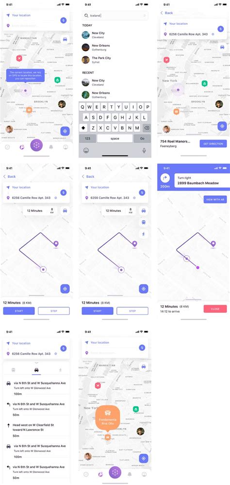 Eggplore 简约地图应用界面 Map Apt App