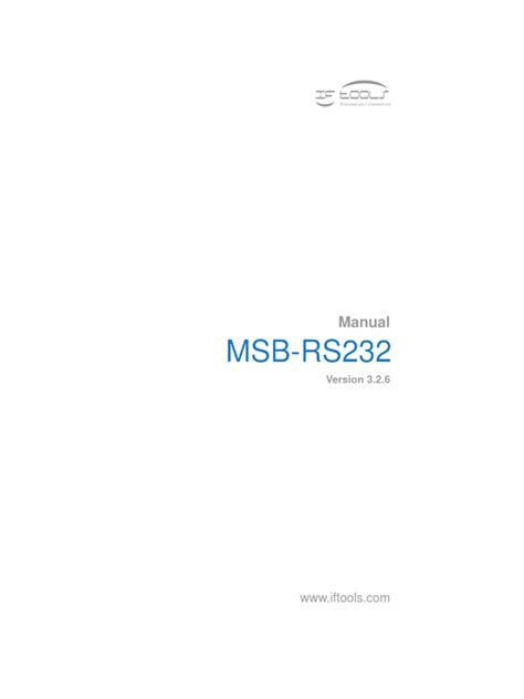 Msb Rs232 En Pdf Pdf Installation Computer Programs Usb