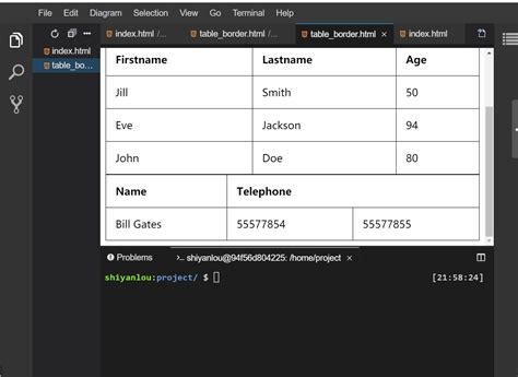 Html5 表格 蓝桥云课