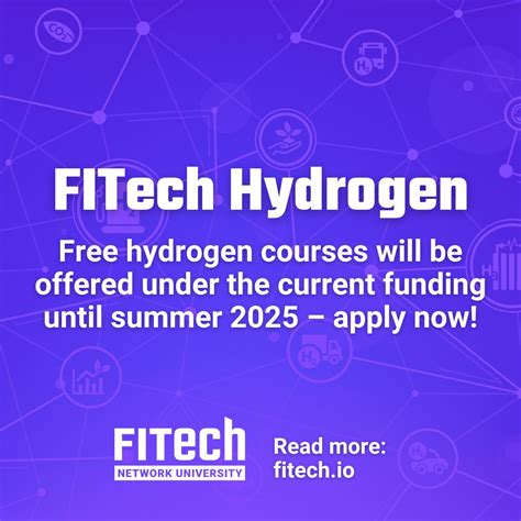 Fitech Hydrogen Courses Will Be Offered For Free Under The Current Funding Until Summer 2025