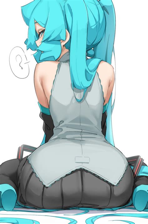 Abmayo Hatsune Miku Highres Armpit Crease Ass Ass Focus Bare Shoulders Blue Eyes Blue