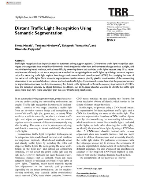 distant traffic light recognition using semantic segmentation pdf